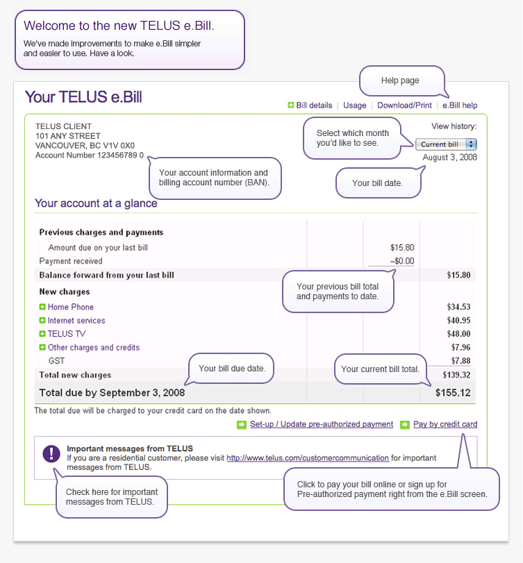 Understand your first home services bill | Help | TELUS.com